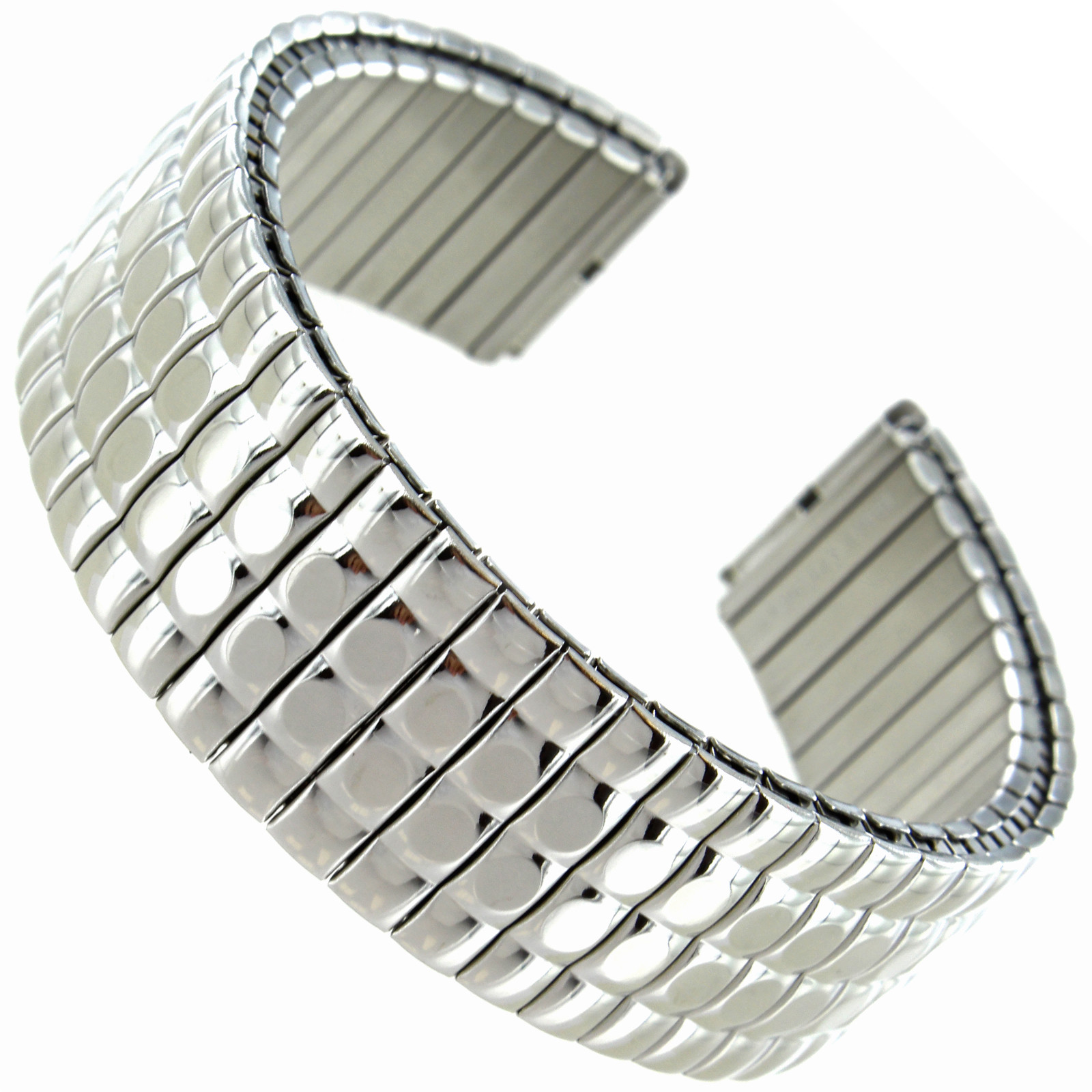 16mm Hirsch Twist-O-Flex Stainless Steel Silver Tone Square Watch Band ...