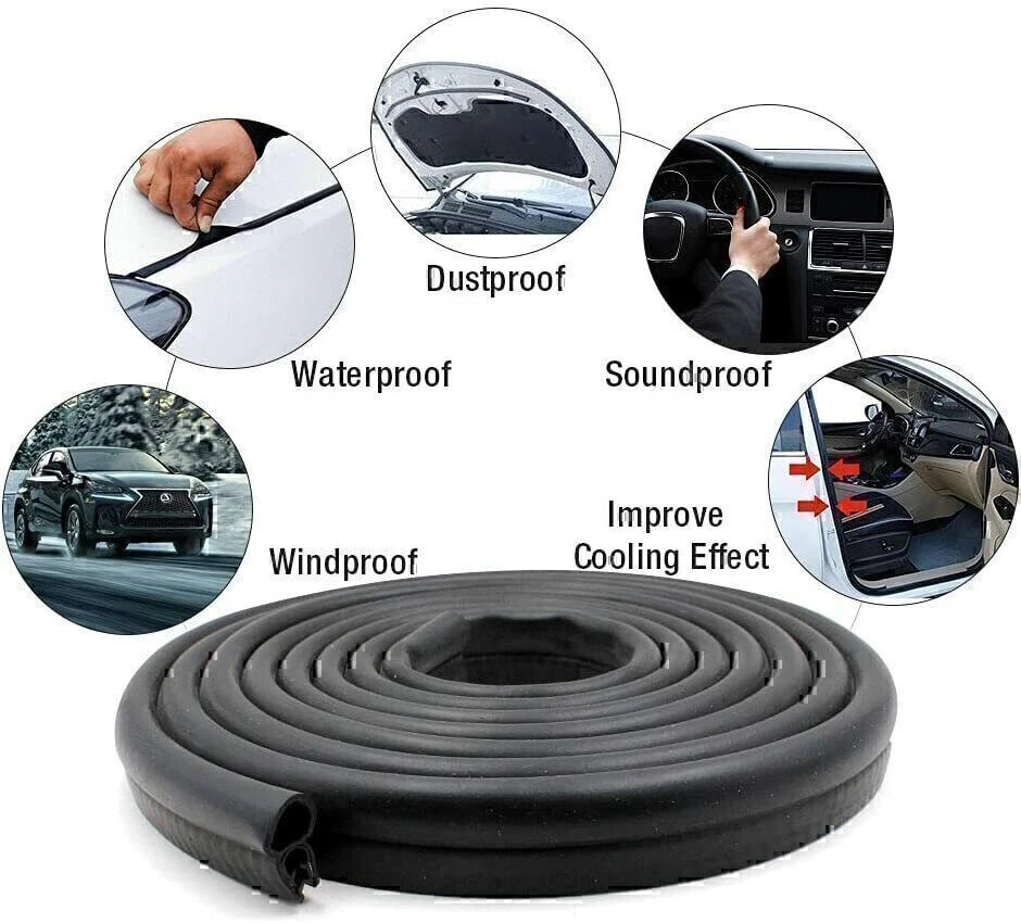 40FT Universal Car Weatherstrip Door Seal Strip Sealing Hollow Edge ...