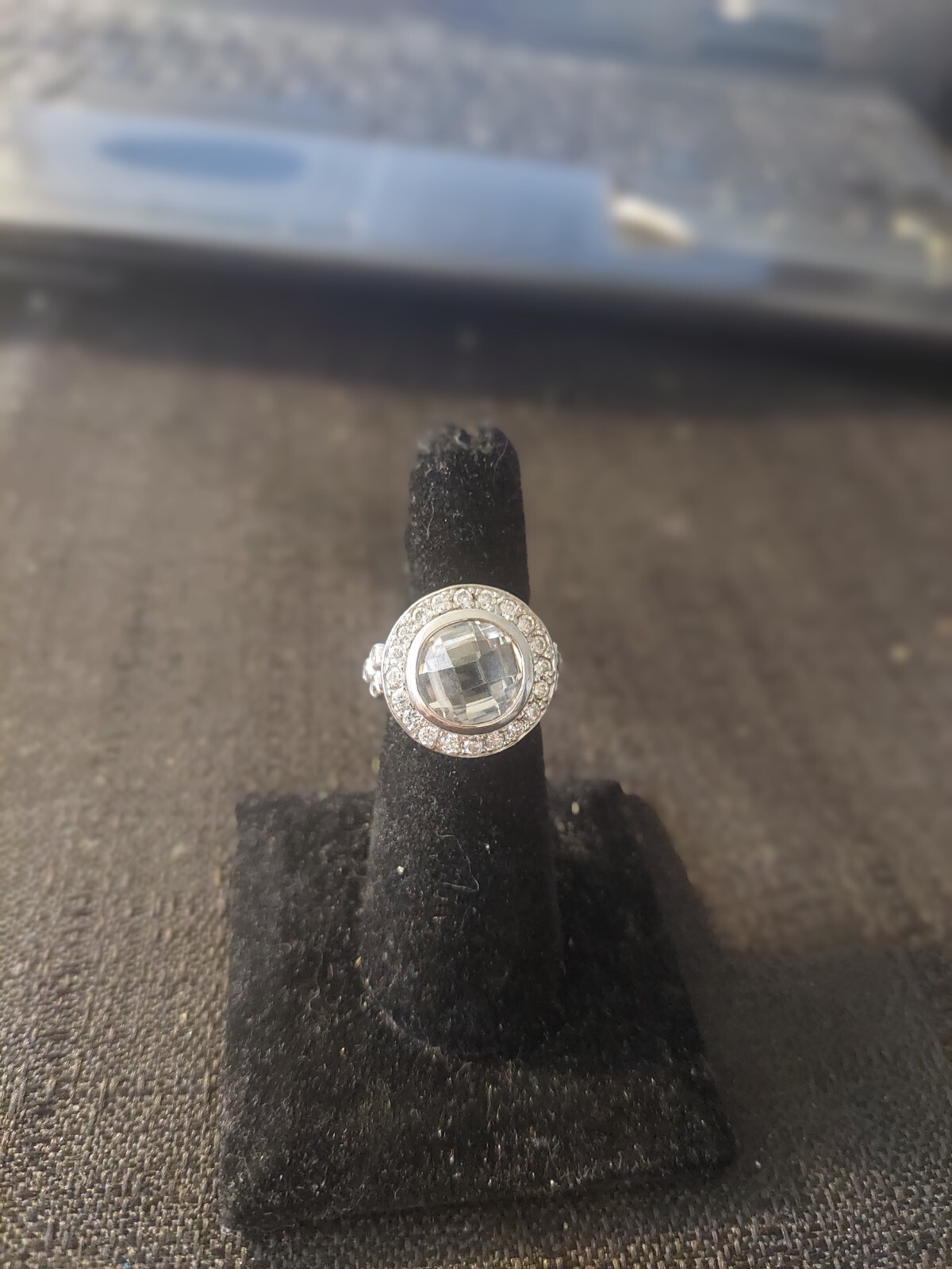 Vintage QVC Cubic Zirconia Sterling Silver Statement Ring - Sz 5.75 | eBay