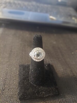 Vintage QVC Cubic Zirconia Sterling Silver Statement Ring - Sz 5.75 | eBay