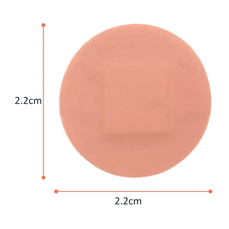 100 x ROUND 2.2cm WASHPROOF PLASTERS First Aid Spot Dot Needle Wound ...