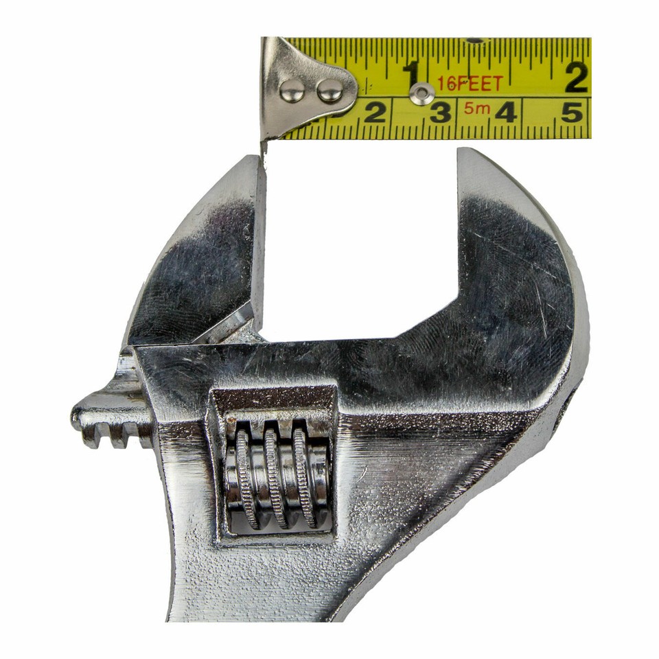 KING 6" 8" 10" 12" Inch Open-End ADJUSTABLE WRENCH, Chrome-Plated Steel ...