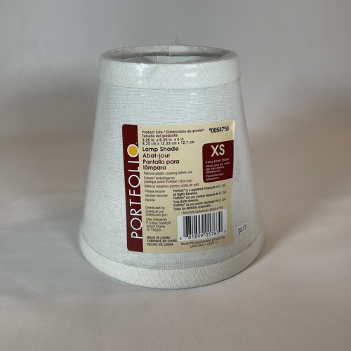 New PORTFOLIO LAMP SHADE Light Natural Canvas Mini Fabric Clip On 3 ...