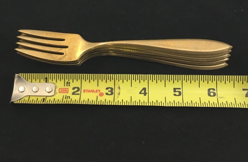 Vintage Dirigold Dirilyte Goldware REGAL 6- Salad Forks Flatware | eBay