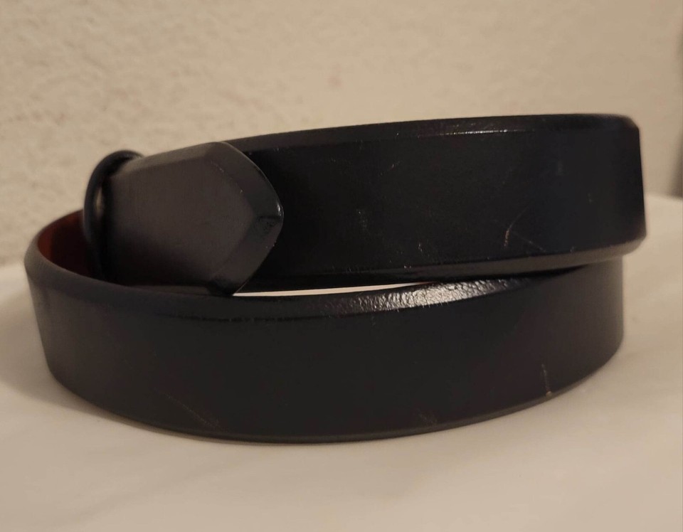 Volpi Concerie Black Leather From Italy Belt Size 32 Black | eBay