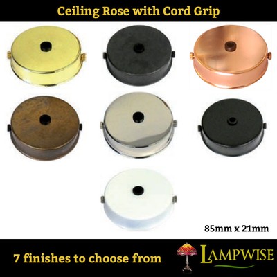 Ceiling Rose Light Fitting with Cord Grip and Bracket 85mm x 21mm 7 ...