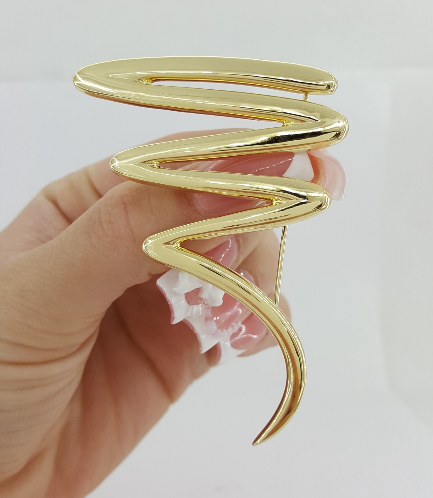 Tiffany & Co Paloma Picasso 18K Zig-Zag Squiggle Pin Brooch Large 23.9 ...