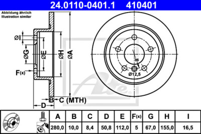 2x ATE Brake Disc For BMW MINI F40 I3 X1 X2 Clubman Countryman F39 ...
