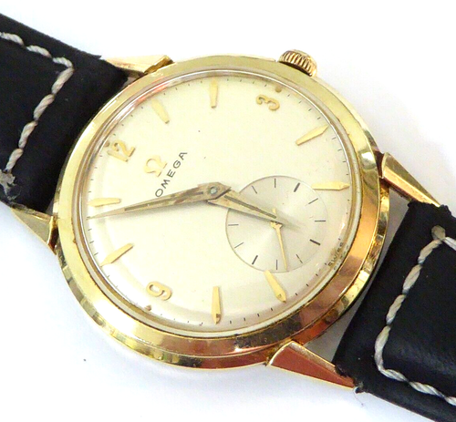 MENS 14K SOLID GOLD OMEGA MANUAL WIND WRISTWATCH CAL.510 Excellent ...