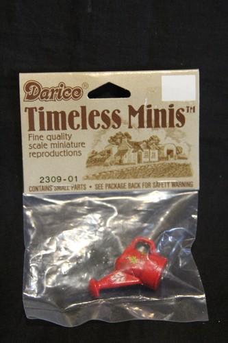 NIP Dollhouse Miniatures by Darice - Metal Red Watering Can/Pot ...