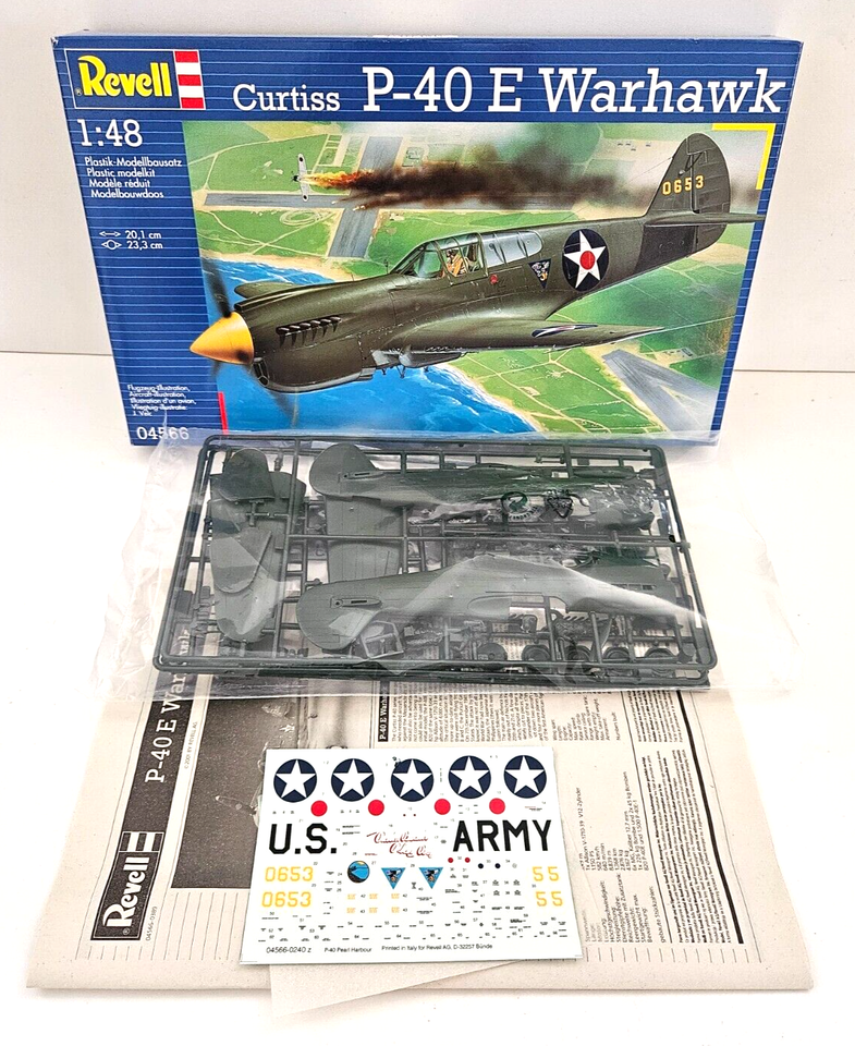 1/48 REVELL P-40E WARHAWK + EAGLECALS AVG TOMAHAWKS SHARKMOUTH DECALS ...