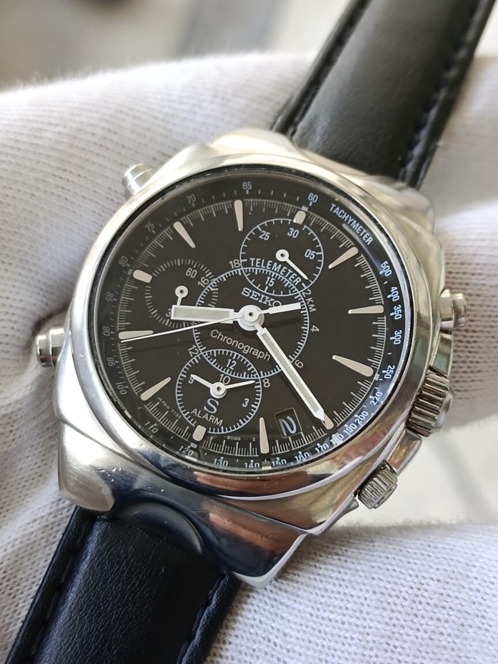 Vintage Seiko SUS 7T32_9000 Alrm Chronograph Quartz Men's Watch Working ...