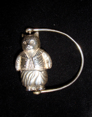 WH Collins? Sterling Silver Beatrix Potter Tom Kitten Teething Ring ...
