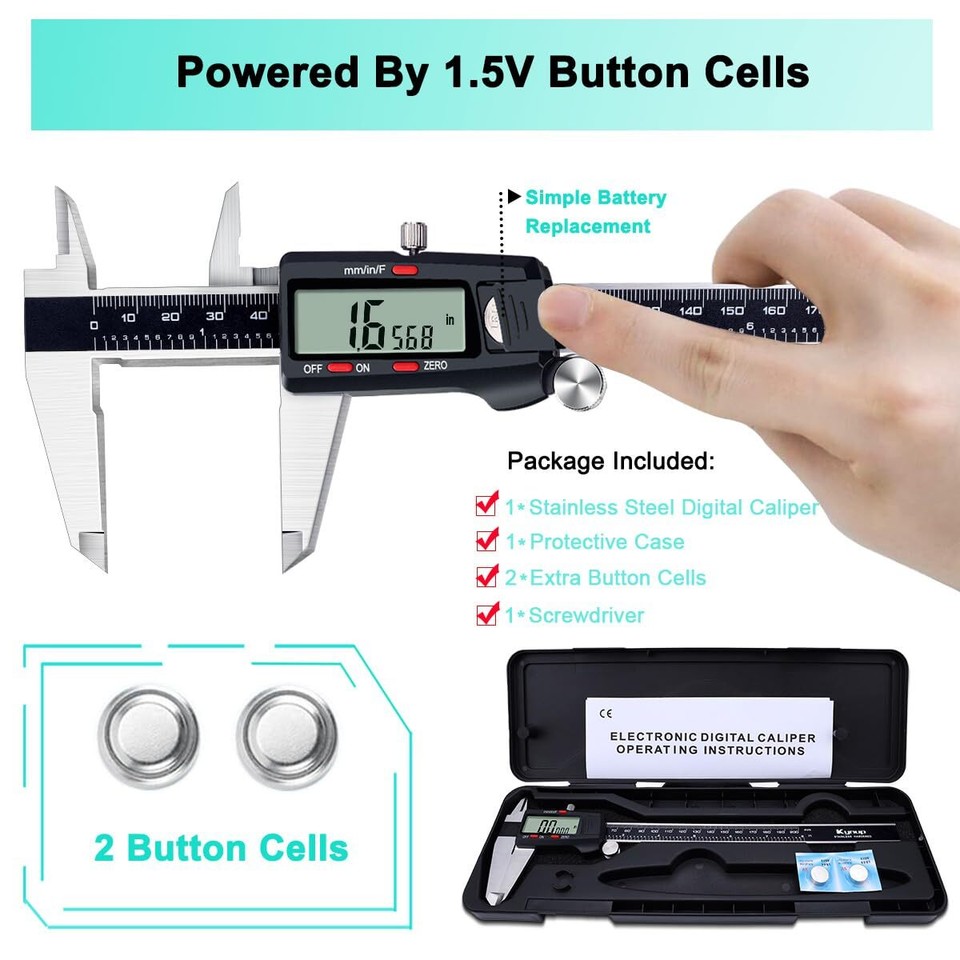 Kynp Digital Caliper 8 Inch Micrometer Caliper Tool Vernier Caliper ...