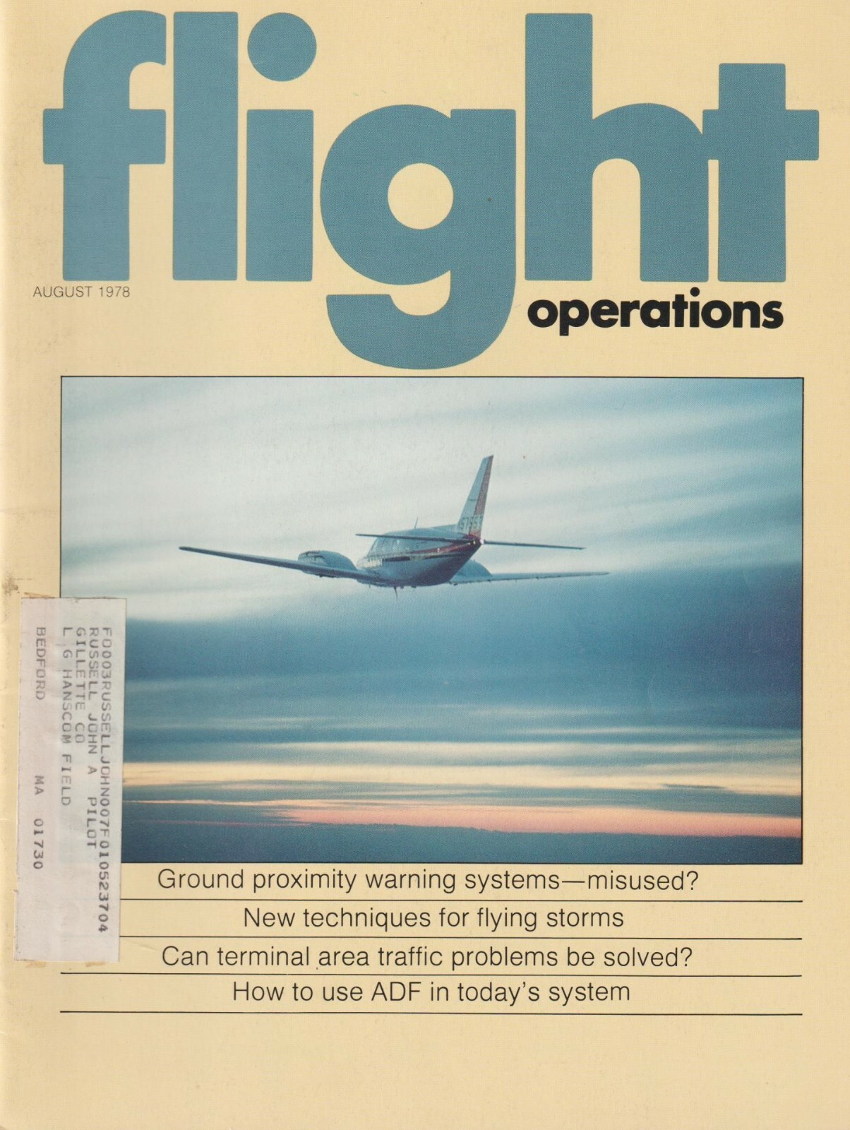 Flight Operations (Aug 1978) GPWS, Thunderstorms, Terminal Area Traffic ...