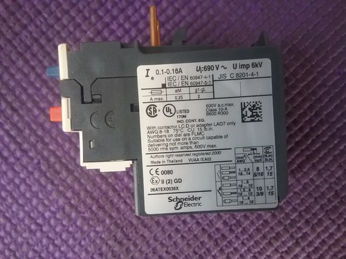 Schneider Telemecanique LRD01 0.1-0.15A Trip Relay Class10A 600Vmax ...