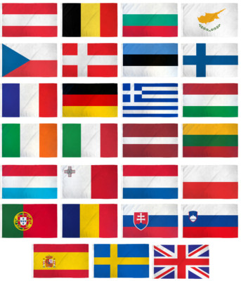 Set of 27 European Union Flags Set of EU Country Flags 2x3ft House ...