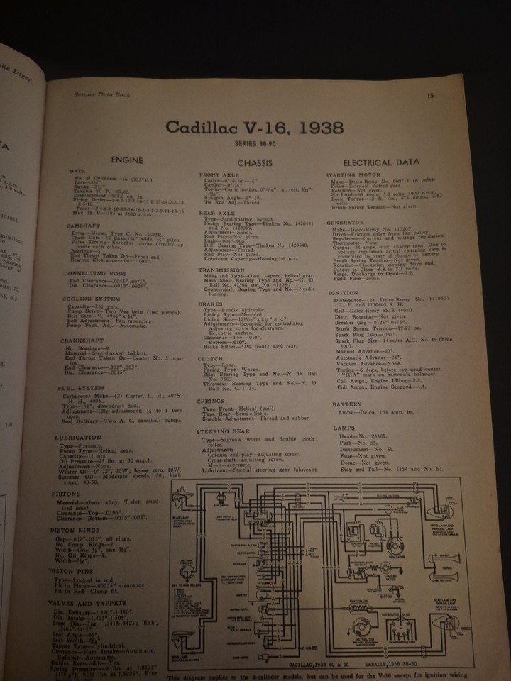 1939 Service Data Book Wiring Diagrams Tune Up Info | eBay