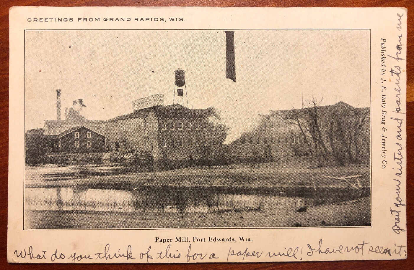 Paper Mill Port Edwards Greetings from Grand Rapids Wisconsin litho ...