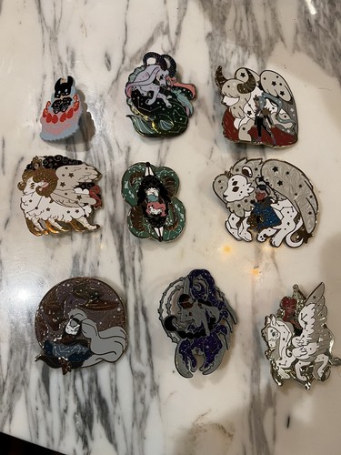 Large Lot Of 9 NOBLE DEMONS Anime Metal Badge Enamel Pin — 7 ZODIAC ...