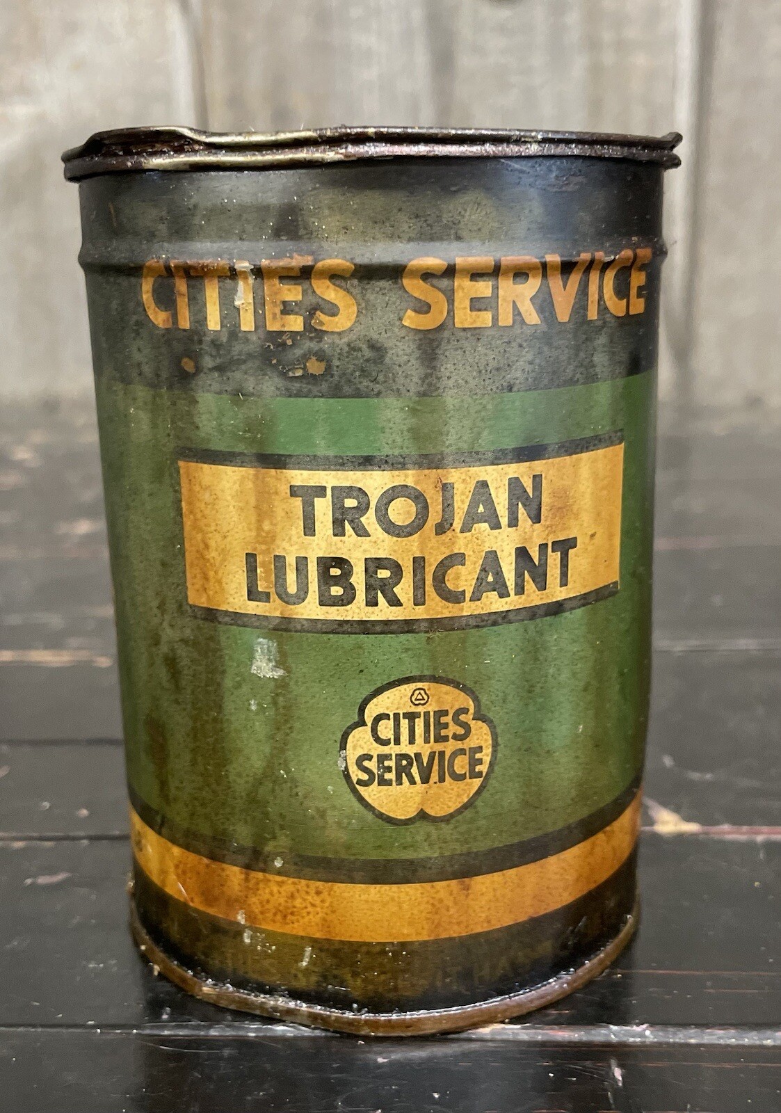 Early Vintage 1 Lb Cities Service Trojan Lubricant Can Gas & Oil ...