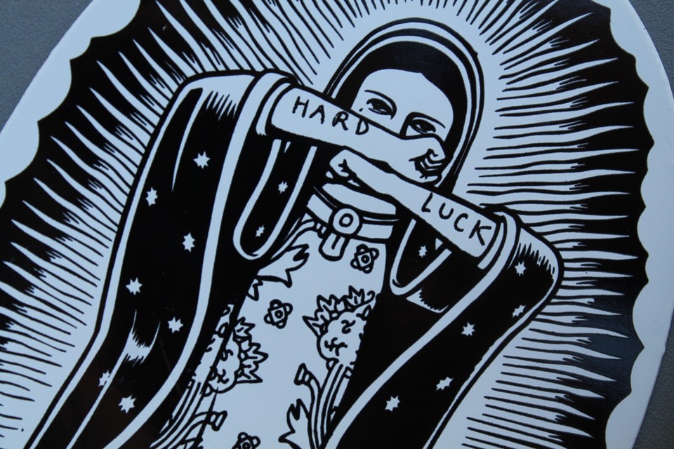 Hard Luck Skateboards Virgin Mary Gangster Tattoo Z71B OG Skateboarding ...