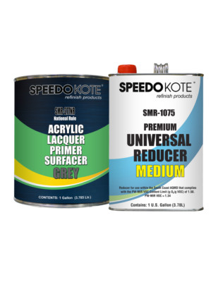 Acrylic Lacquer Primer Gray 2 gallon kit, w/Med. Speed Reducer, SMR ...