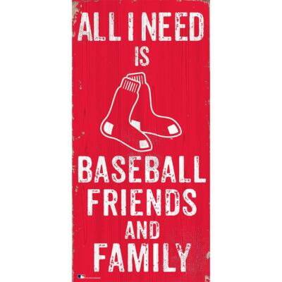 Boston Red Sox Baseball Friends Family 6" x 12" Wood Sign [NEW] MLB ...