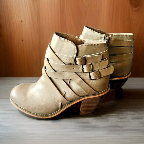 Journee Collection Ankle Boot - Woman's Strap Stacked Heel - Size 8 ...