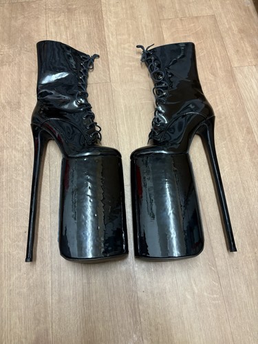 Pvc 12 Inch extreme Heel Platform Stiletto Boots Fetish Mistress ...