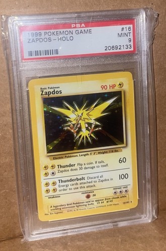 1999 POKEMON GAME ZAPDOS - HOLO #16/102 Base Set English PSA MINT 9 | eBay
