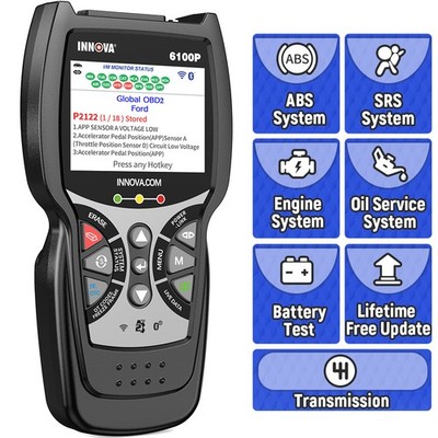INNOVA 6100P OBD2 Code Reader Scanner Check ABS SRS Engine Battery ...
