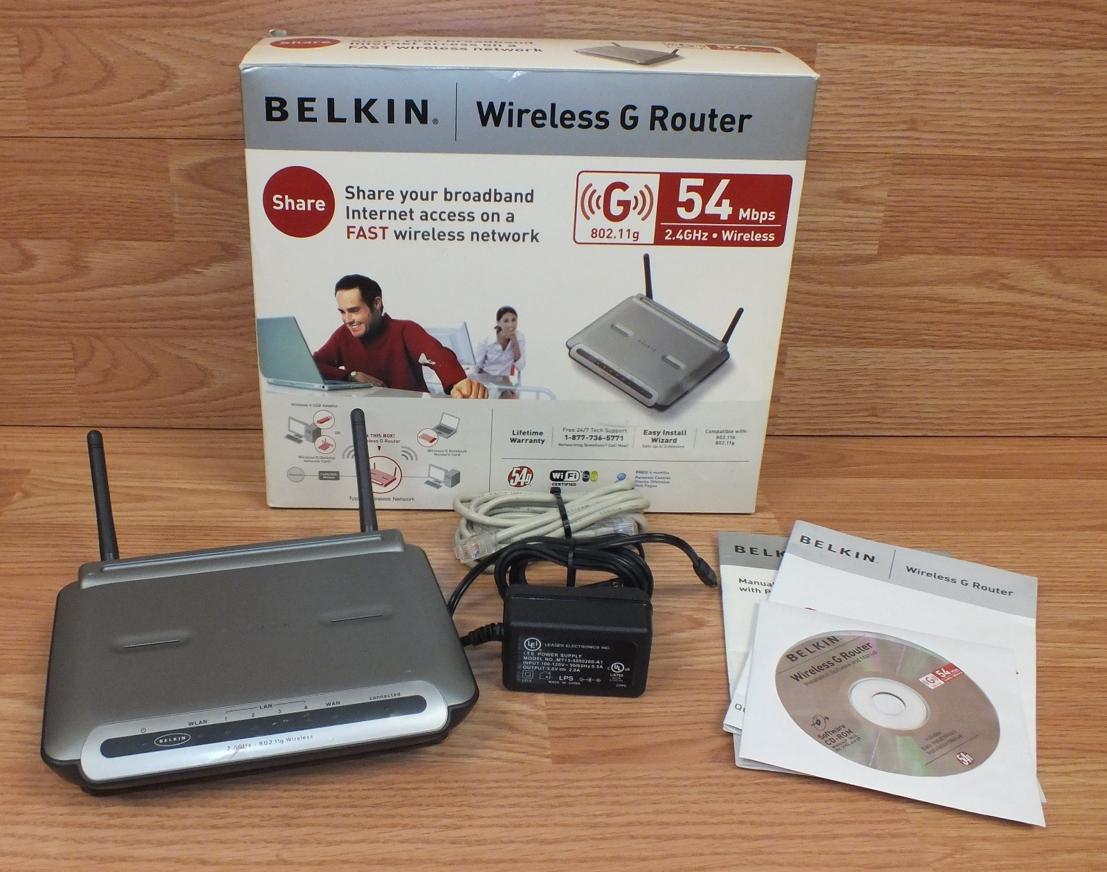 Belkin F5D7230-4 V2000 54 Mbps 4-Port Wireless G Router w/ Manual ...