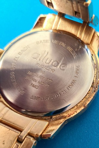 Vintage Allude Men Gold w Black Real Diamond Quartz Watch ~Date~ Needs ...