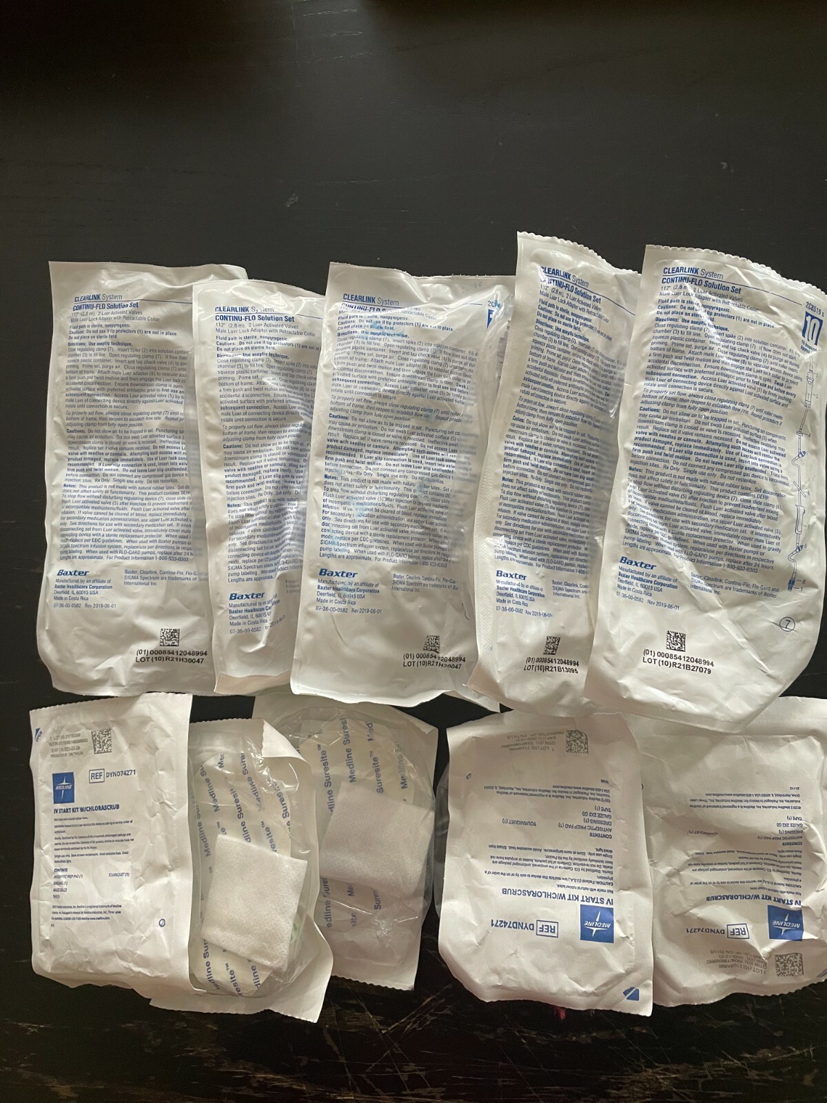 Baxter IV Set with Extra Port and kit included package of 5 each ...