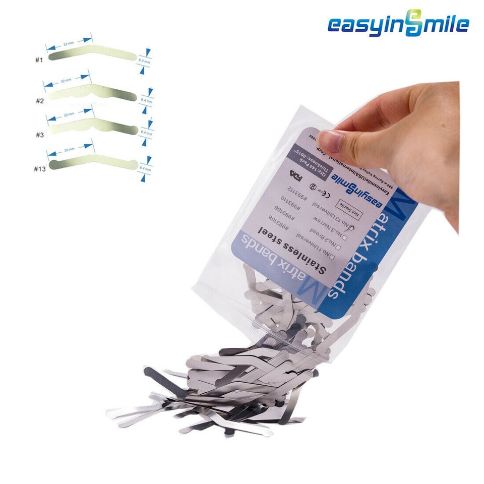 50Pc Dental Pro Matrix Bands Pre formed Tofflemire Bands Molar Matrice ...