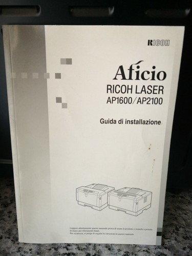 Manuale ed istruzioni Aficio Ricoh laser Ap1600/Ap2100 di A.a.v.v, 2000 ...