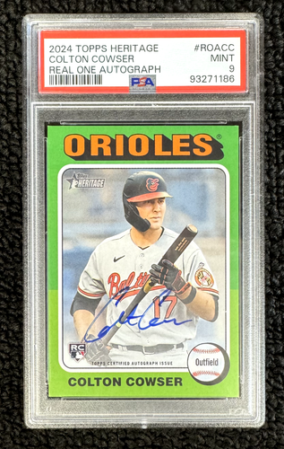 2024 Topps Heritage Colton Cowser Real One Autograph Rookie Auto PSA 9 ...