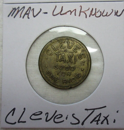 RARE UNIDENTIFIED TRANSPORTATION TOKEN ~ CLEVE'S TAXI ~ GOOD FOR ONE ...