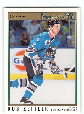 Rob Zettler 1992 Sharks Hockey Card | eBay