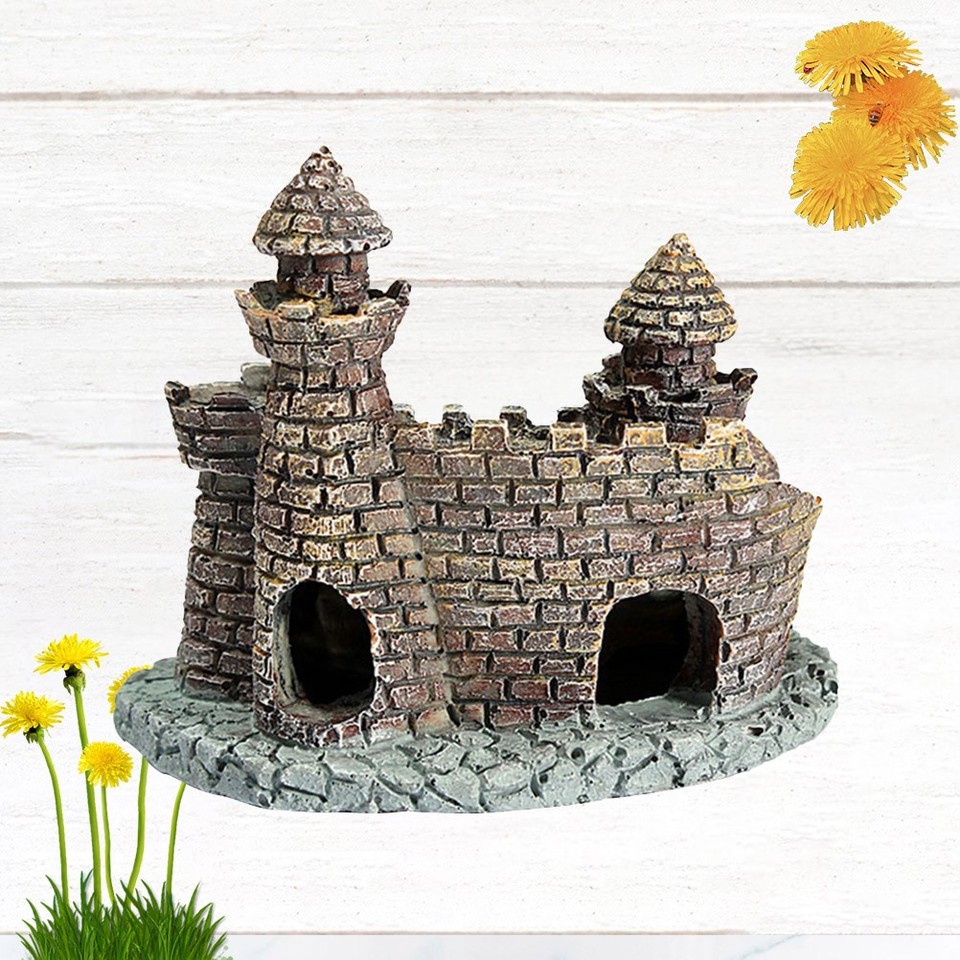 Fish Tank Building Aquarium Castle Smooth Cartoon Decoration Resin ...
