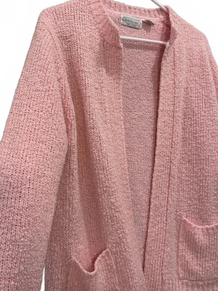 Vintage Townhouse Pink Open Cardigan Sweater, Women's Medium | eBay