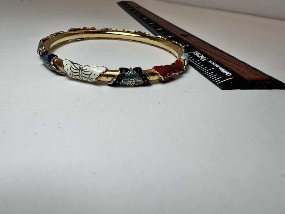 Vintage Enameled Butterfly Design Bangle Bracelet | eBay