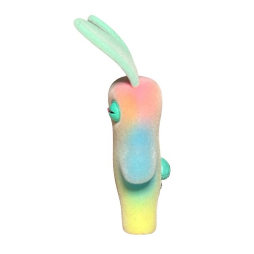 Fuggler Flocked Rainbow Multi Rabid Rabbit Rare Mini Collectible Figure ...