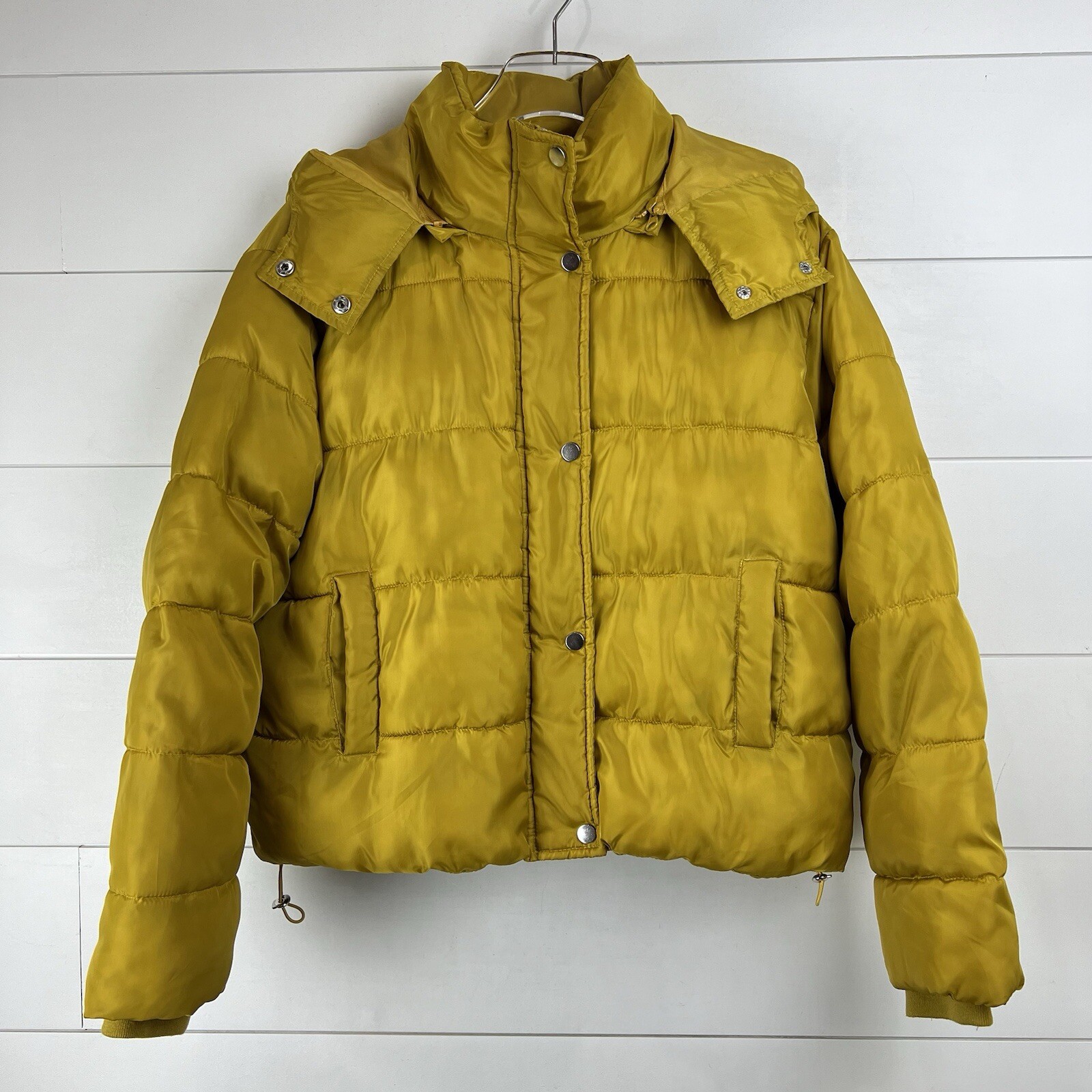 Sebby Mustard Yellow Puffer Jacket Size Medium Zip Up… - Gem