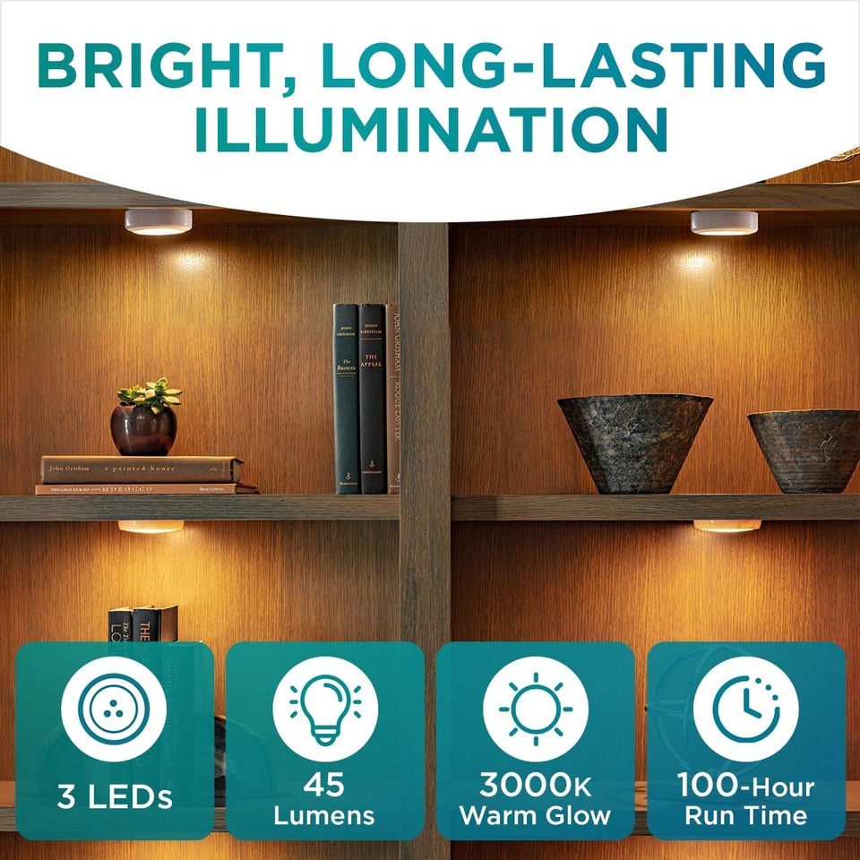 Brilliant Evolution Ultra Thin Wireless LED Touch Lights Stick On, 2pk ...