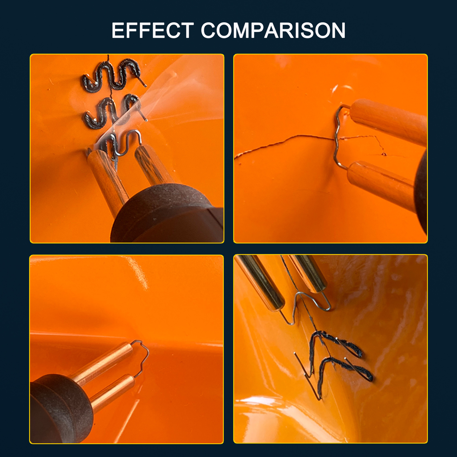 4 Types 1200PCS Hot Staples with Storage Box Repair Staples Wave Flat V ...