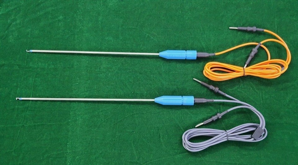 2pc Laparoscopic Bipolar L-Hook 5mmx330mm with Cable Reusable ...