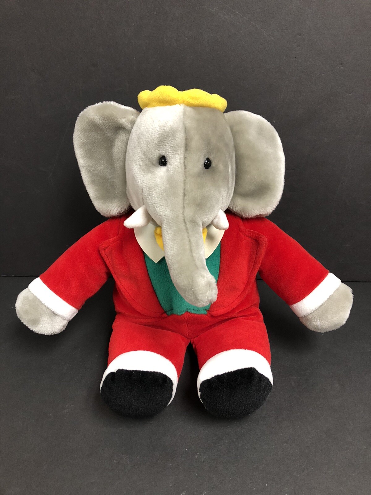 Vintage 1988 Babar the Elephant 14" Plush Toy by GUND Red Suit, Yellow ...