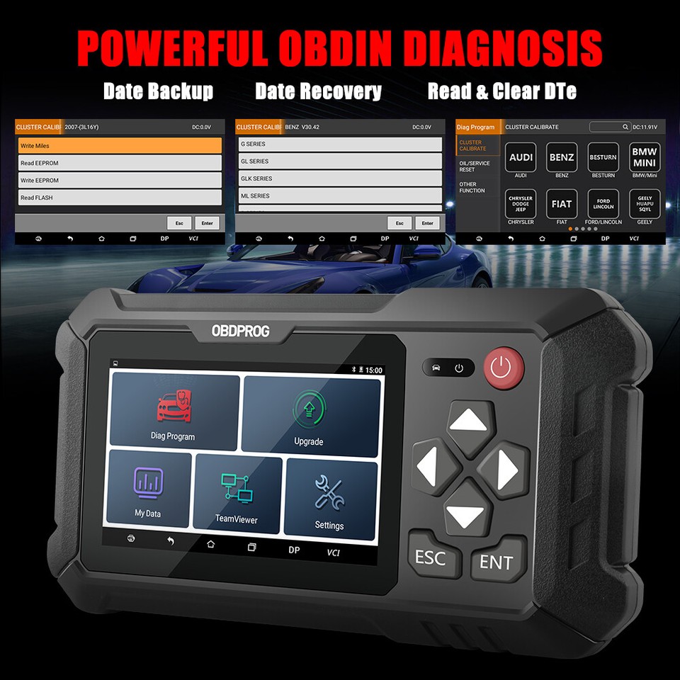 OBDPROG M500 Cluster Mileage Correction Odometer Adjust OBD2 Scanner ...